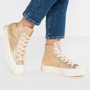 Converse | Shoes | Converse Chuck Taylor 7 High Top Gold Metallic ...